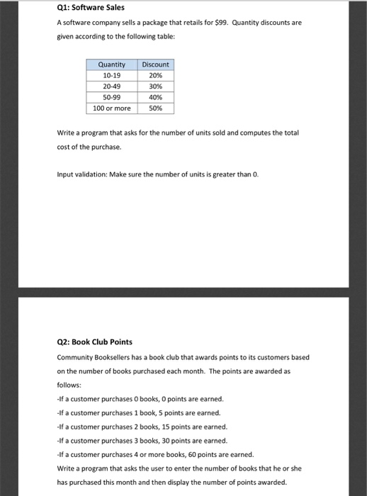 Solved Q1: Software Sales A software company sells a package | Chegg.com