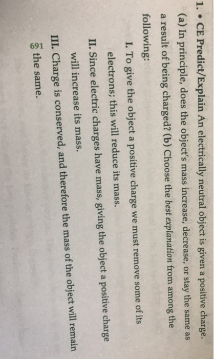Solved 1. CE Predict/Explain An electrically neutral object | Chegg.com