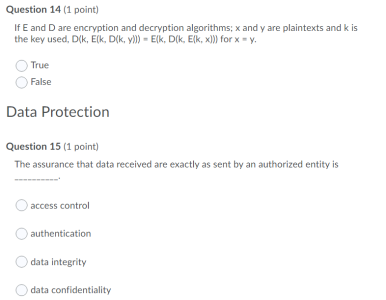 Solved Question 14 (1 point) If E and D are encryption and | Chegg.com