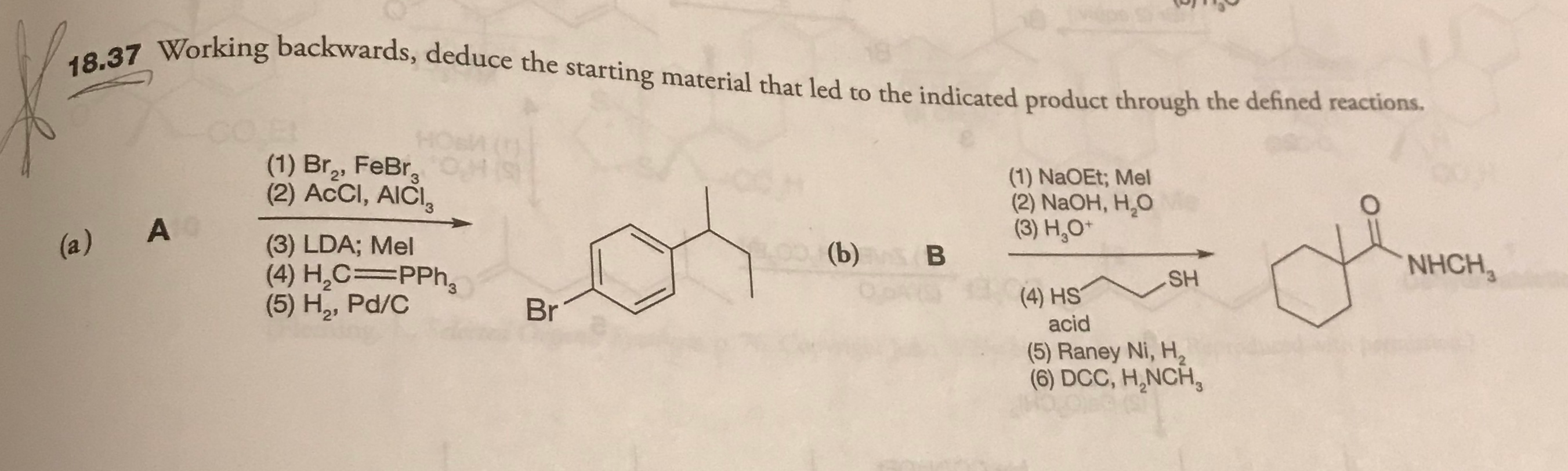 Solved Lind backwards, deduce the starting material that led | Chegg.com