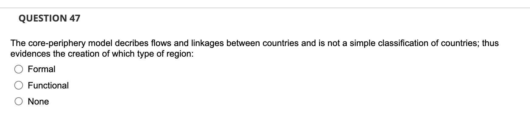 Solved The core-periphery model decribes flows and linkages | Chegg.com
