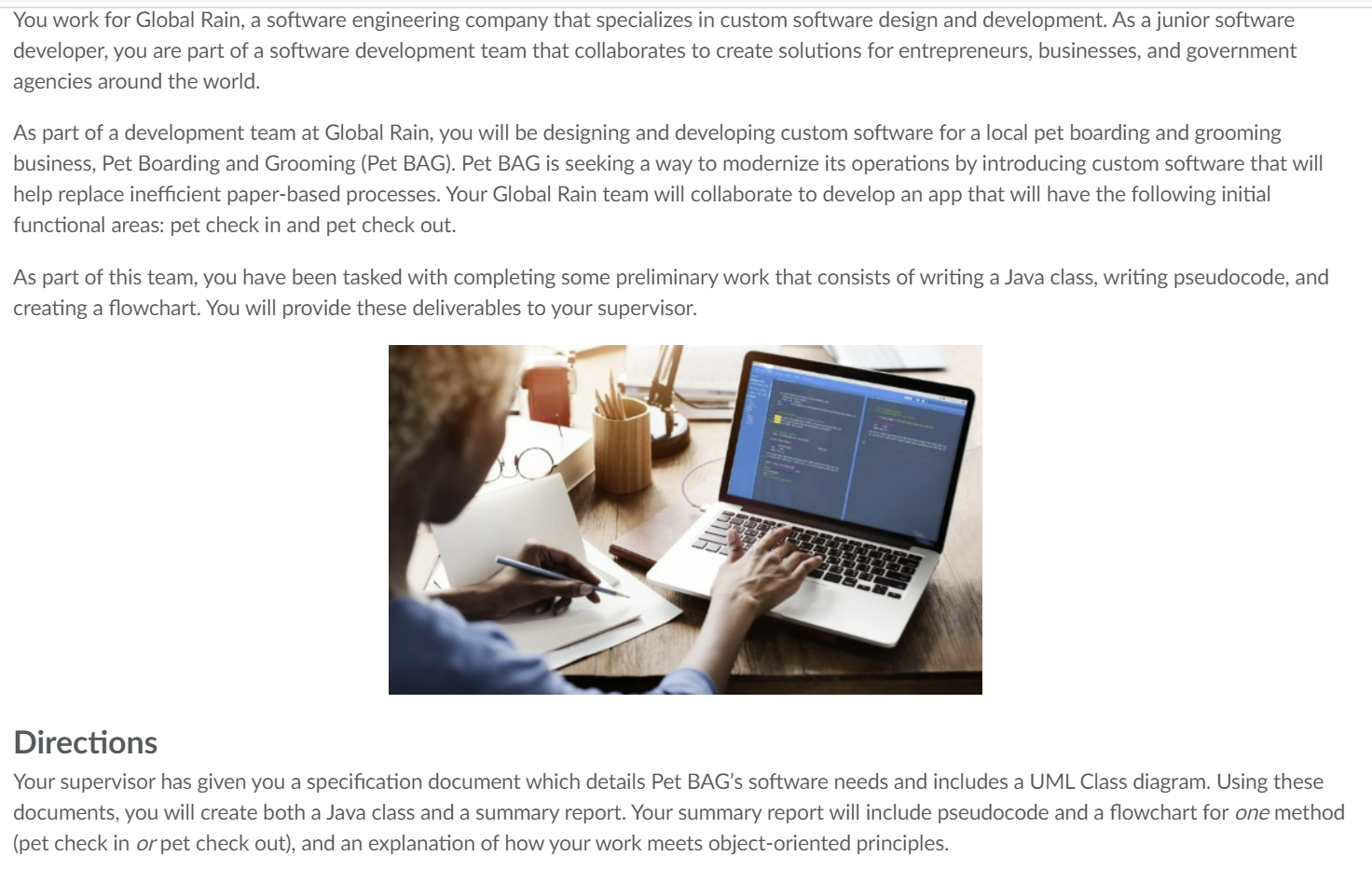 Solved You work for Global Rain, a software engineering | Chegg.com