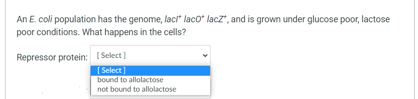 Solved An E. coli population has the genome, laci* laco* | Chegg.com
