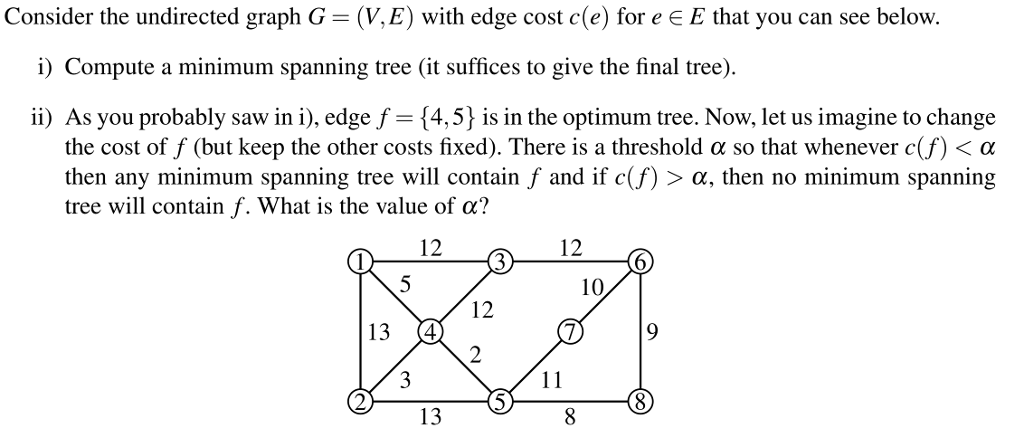 Solved E that you can see below. Consider the undirected | Chegg.com