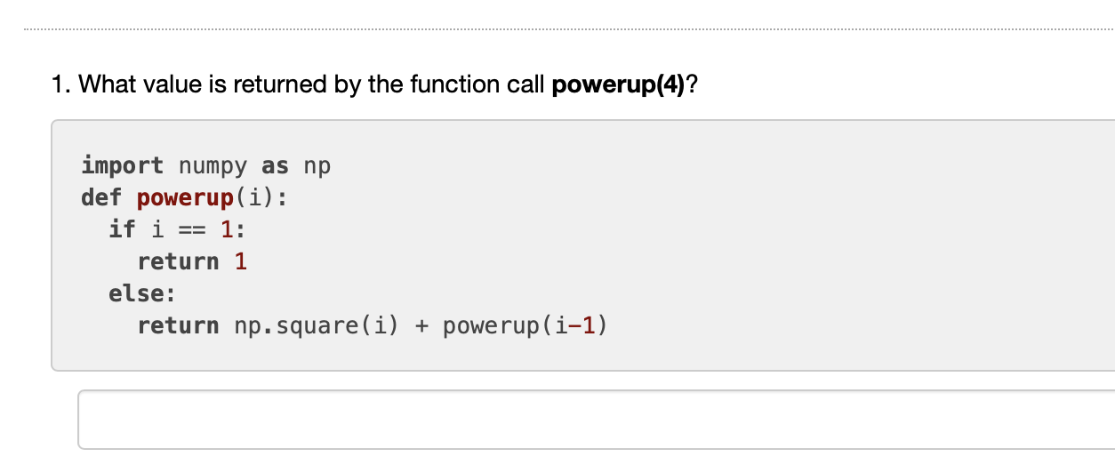 Solved 1. What value is returned by the function call | Chegg.com