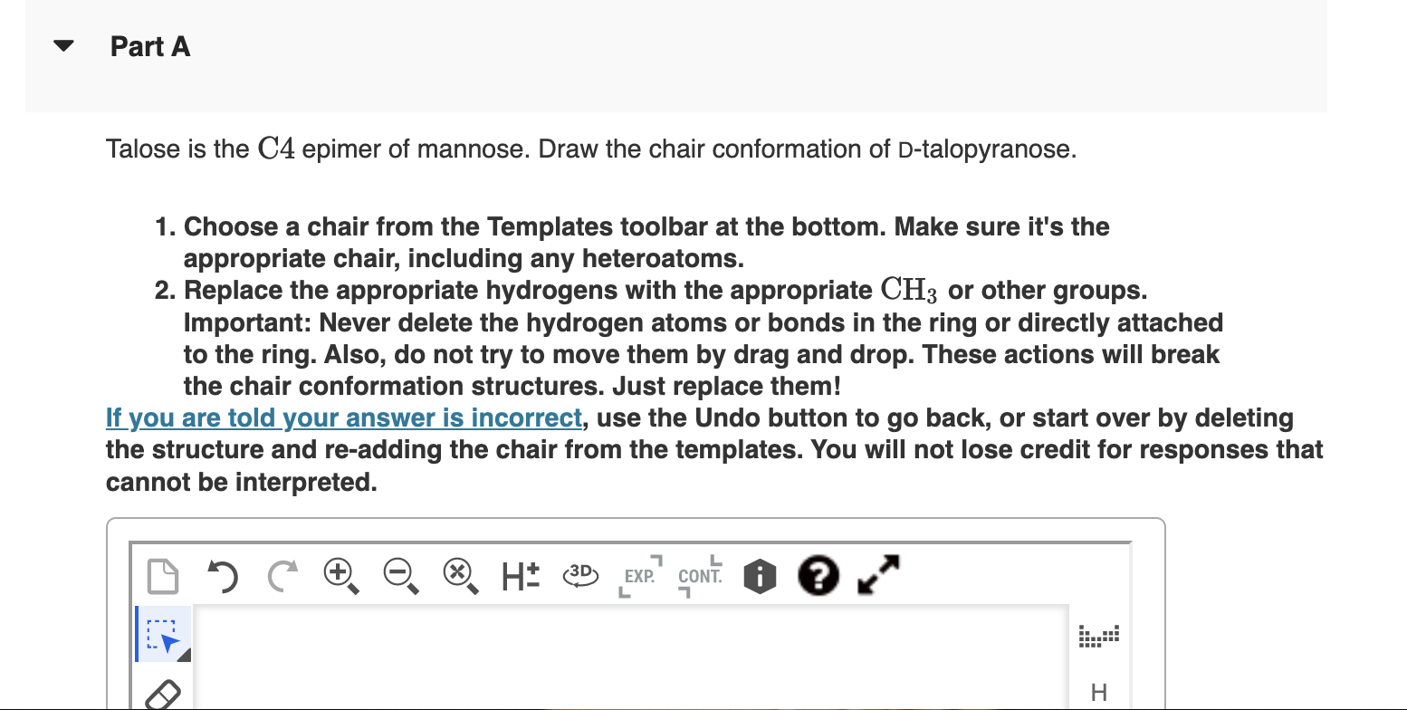 Solved Part A Talose is the C4 epimer of mannose. Draw the | Chegg.com