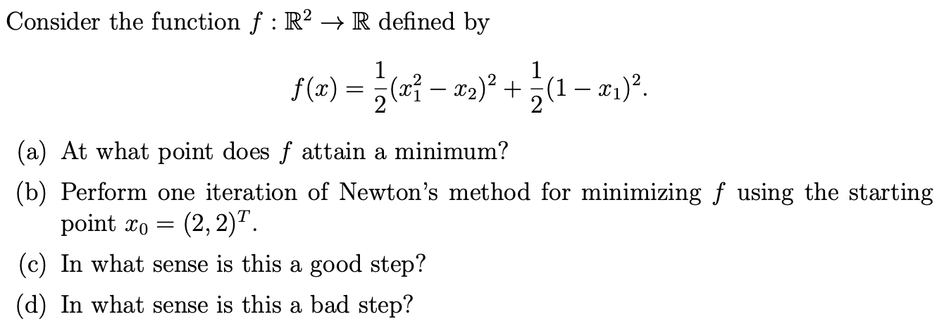 Solved Consider The Function F R2→r Defined By