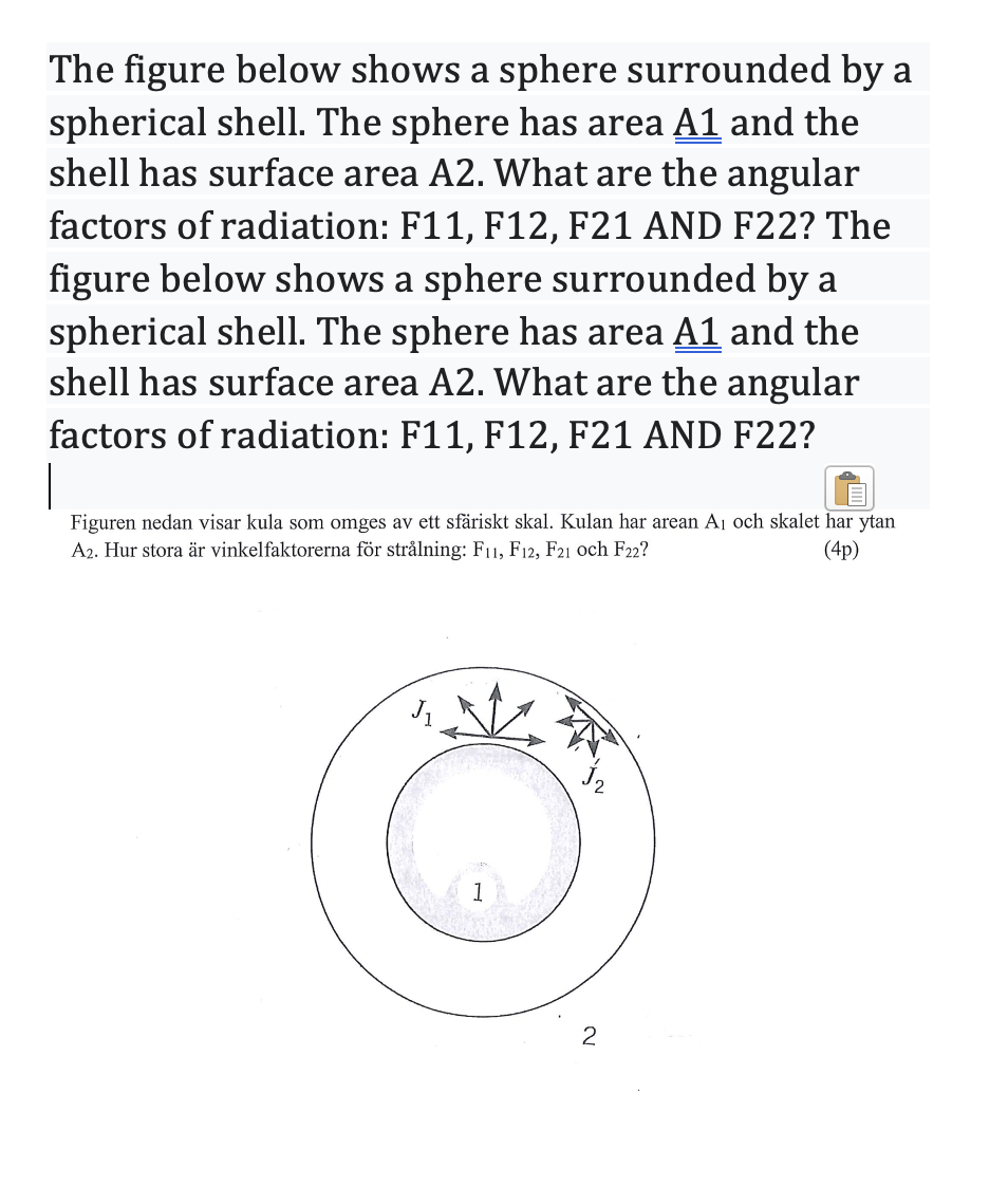 Solved The figure below shows a sphere surrounded by a | Chegg.com