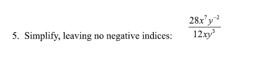 Solved 5. Simplify, leaving no negative indices: | Chegg.com