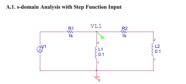Solved A.1. s-domain Analysis with Step Function Input W 1k | Chegg.com