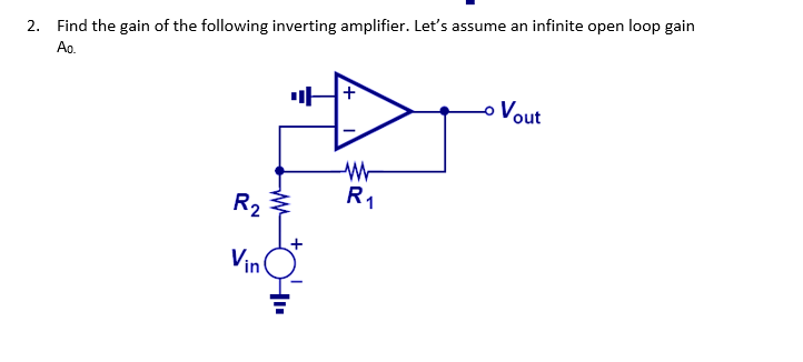 Solved 2. Find the gain of the following inverting | Chegg.com