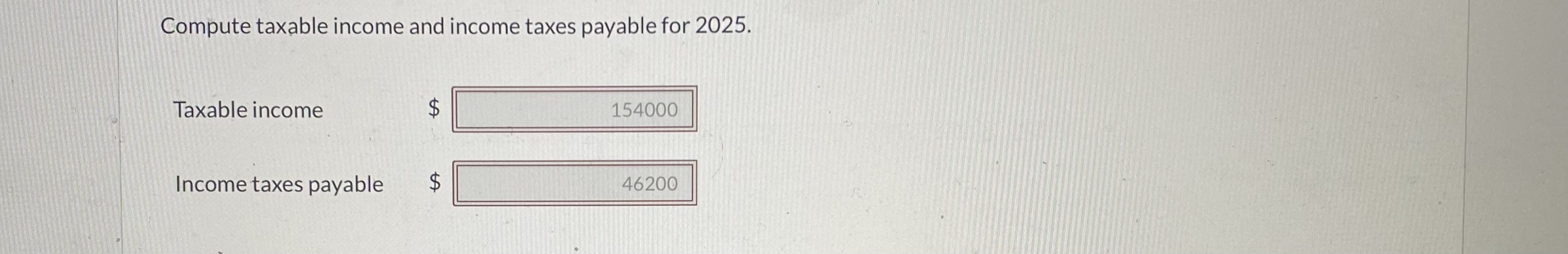 Solved Compute Taxable Income And Income Taxes Payable For