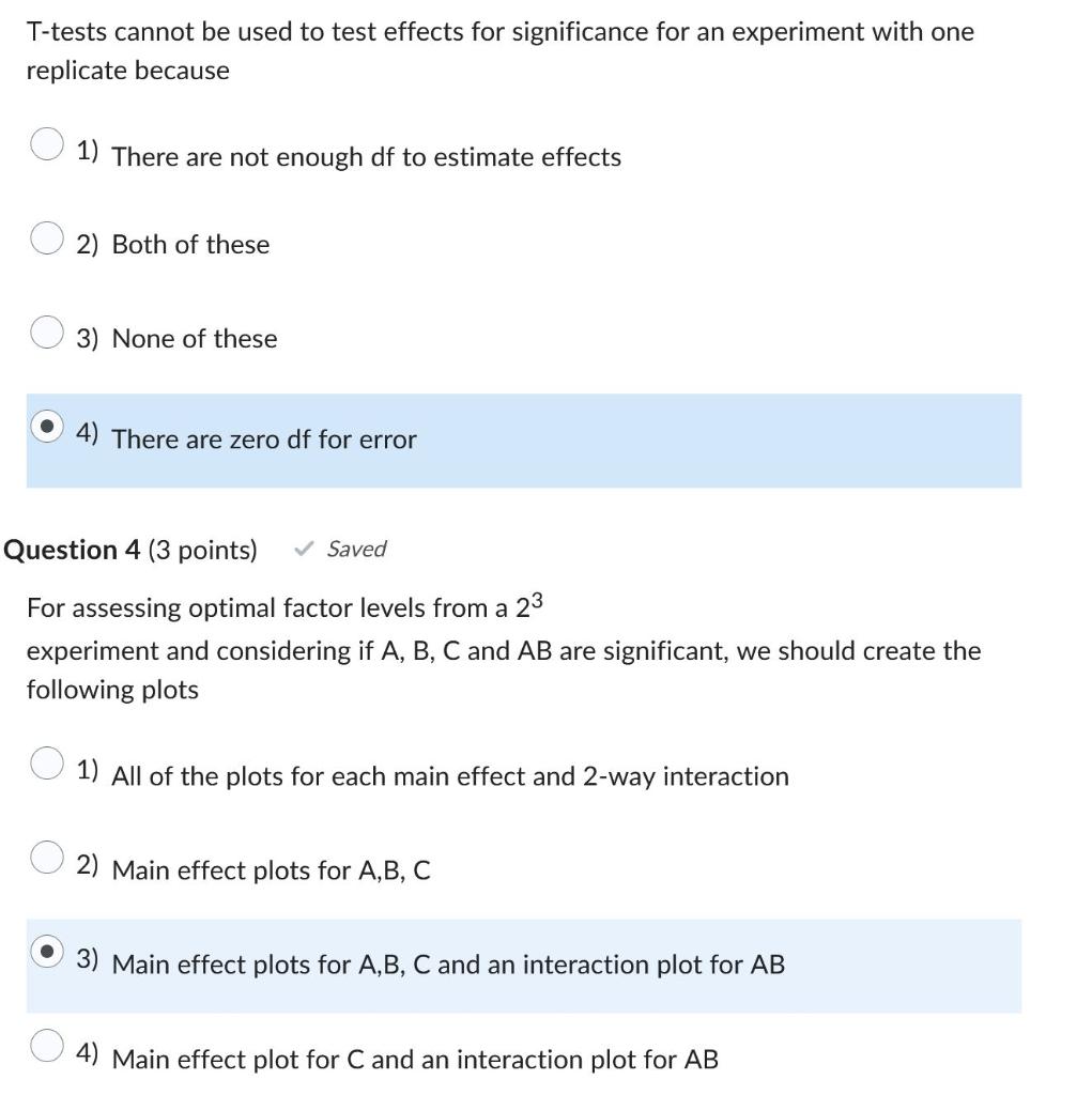 Solved T-tests cannot be used to test effects for | Chegg.com