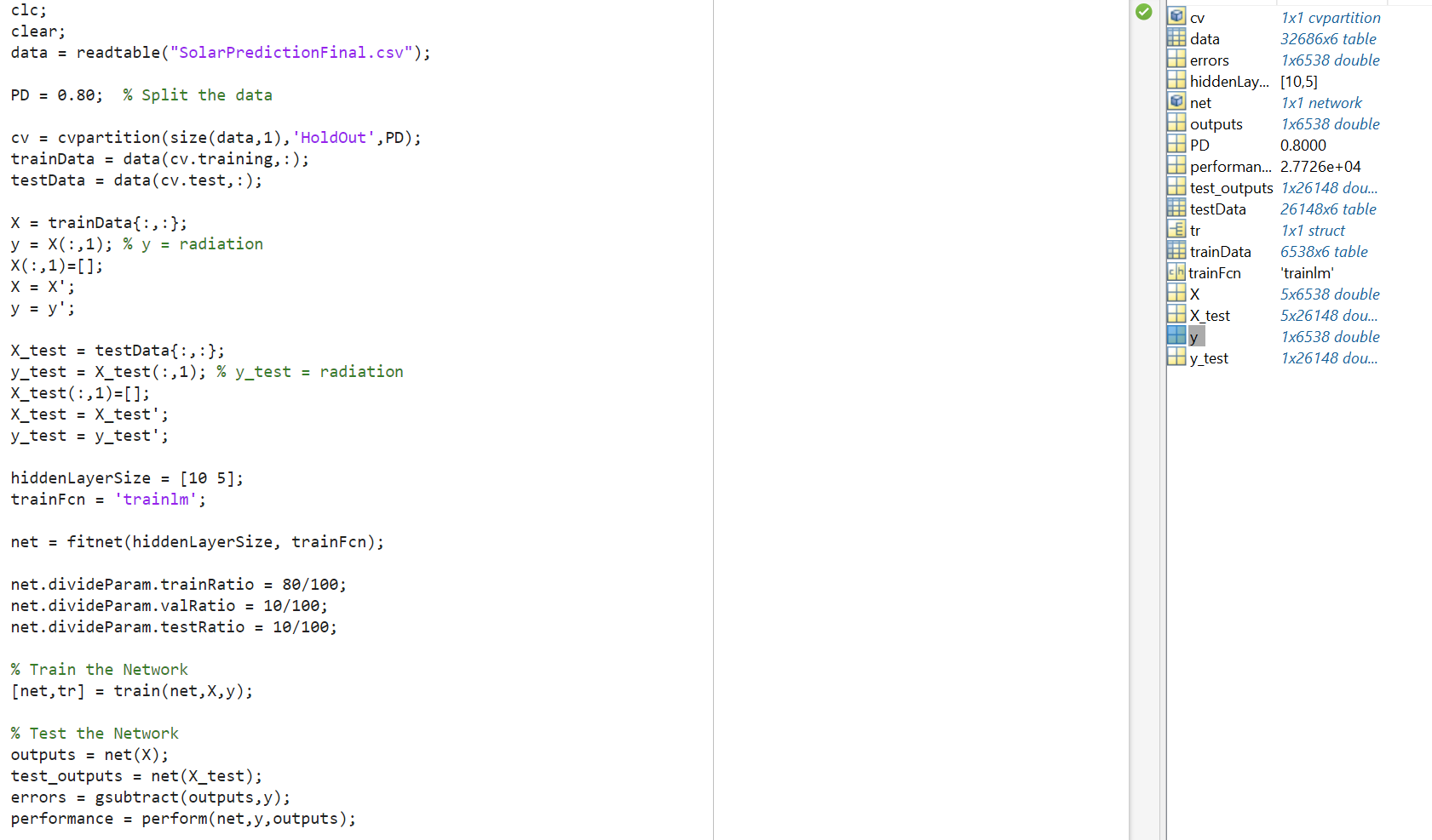 Solved **Matlab Neural Network Question** Can anyone help | Chegg.com
