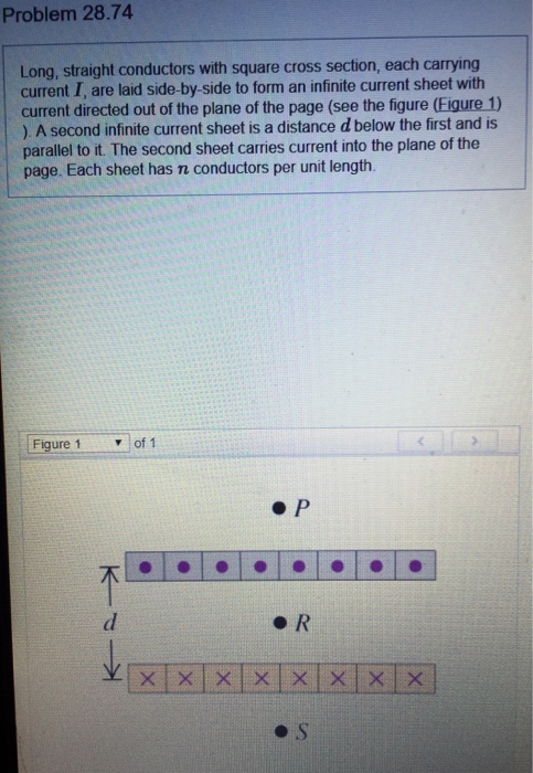 Solved Problem 28.74 Long, straight conductors with square | Chegg.com