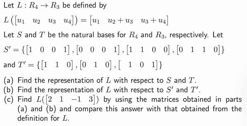 Solved Let L:R4→R3 be defined by | Chegg.com