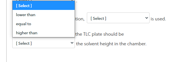 Solved Question 2 2 pts The setup of a TLC plate and the | Chegg.com