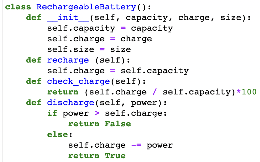 Solved We will now reuse the battery class you wrote above | Chegg.com