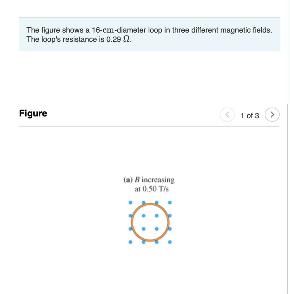 Solved The figure shows a 16-cm-diameter loop in three | Chegg.com