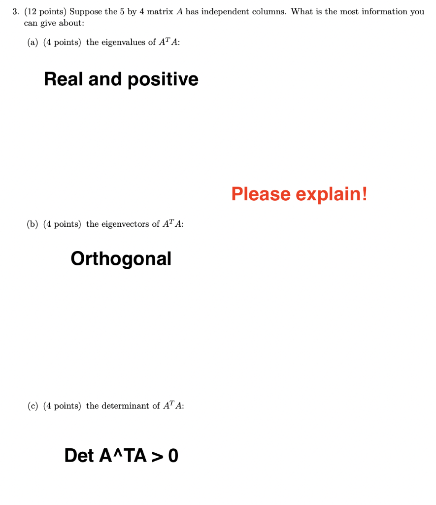 Solved 3. (12 points) Suppose the 5 by 4 matrix A has | Chegg.com