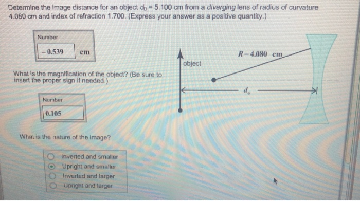 Solved Determine the image distance for an object do 5.100 | Chegg.com