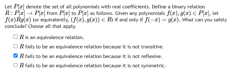 Solved Let P[x] denote the set of all polynomials with real | Chegg.com