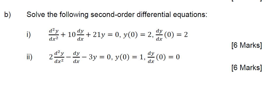Solved Solve the following second-order differential | Chegg.com
