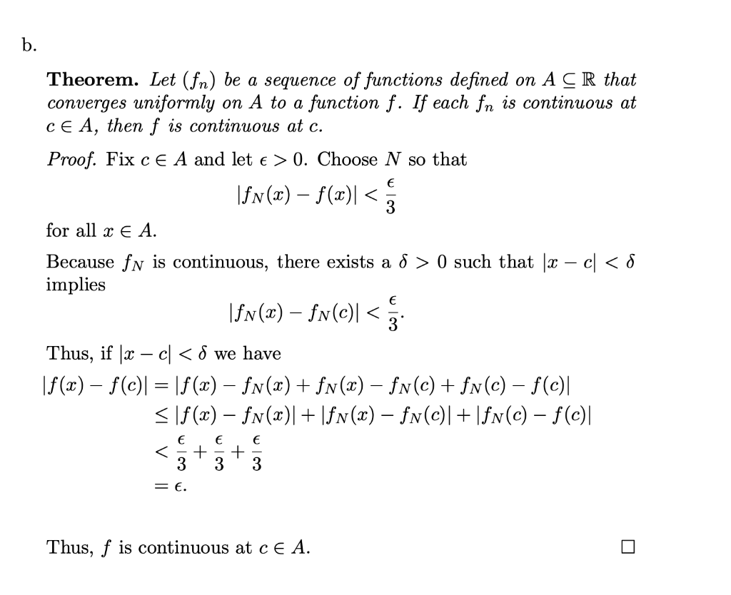 Solved Theorem. Let (fn) be a sequence of functions defined | Chegg.com