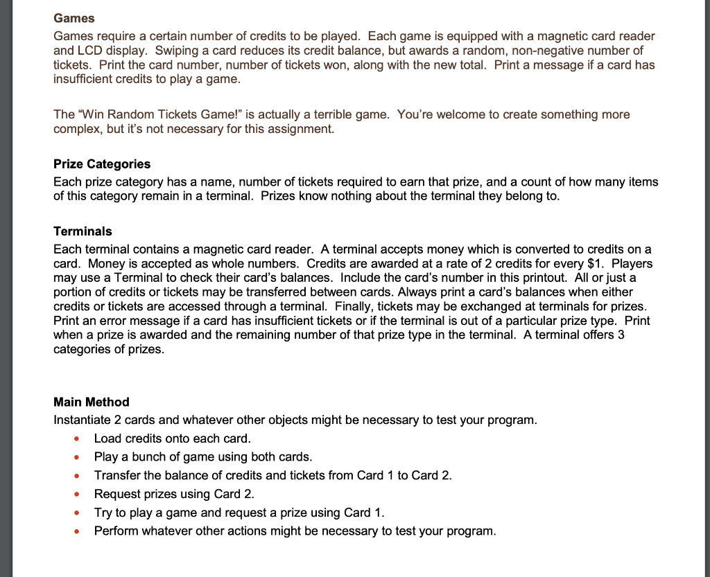 Solved Practices - Section 7: Date Night at the Arcade | Chegg.com