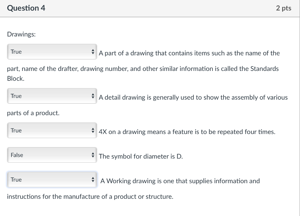 Solved Question4 2 pts Drawings: True A part of a drawing | Chegg.com