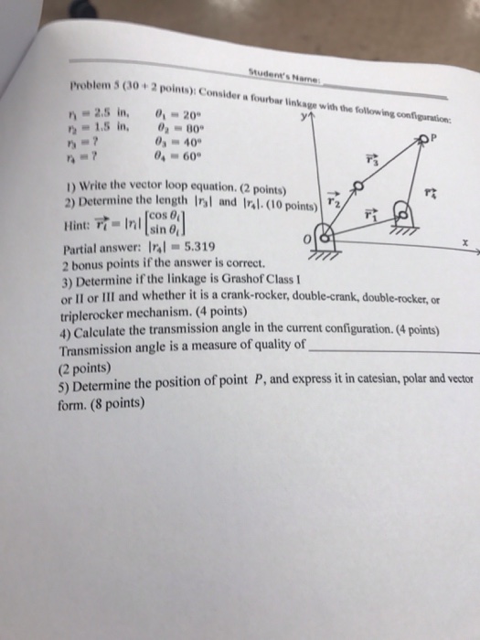 Solved Student's Name Problem 3 00 + 2 points): Consider s | Chegg.com