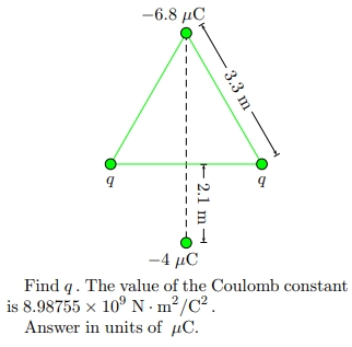 Solved Find q. The value of the Coulomb constant is | Chegg.com