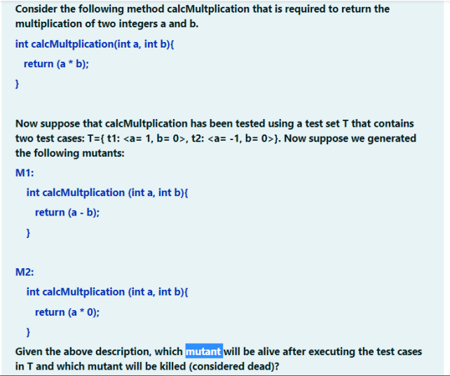 Solved Consider the following method calcMultplication that | Chegg.com