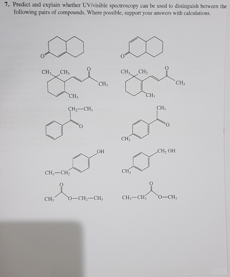 Solved 3. Predict the UV maximum for each of the following | Chegg.com