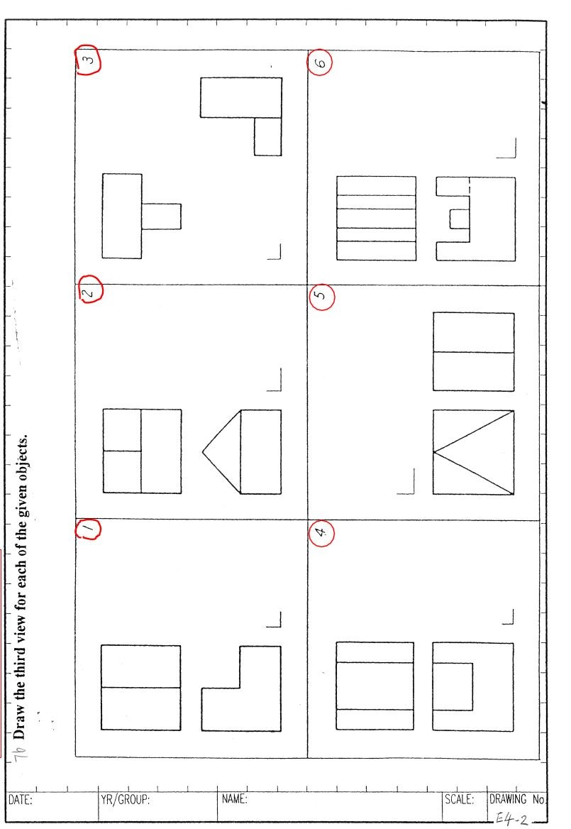 Solved 76 Draw the third view for each of the given objects. | Chegg.com