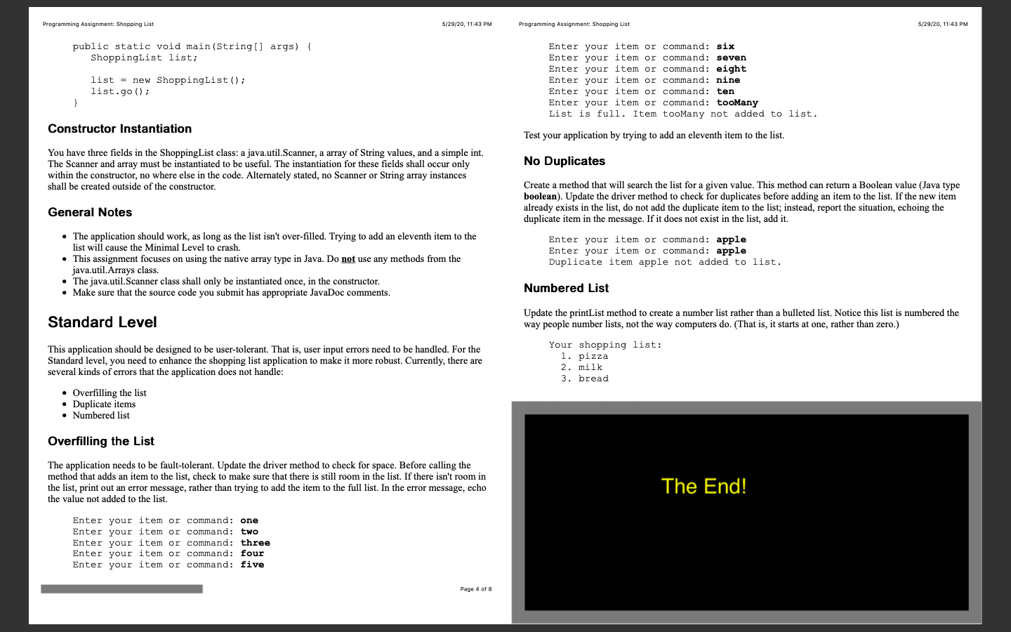 Solved Programming Assignment: Shopping List 5/29/20, 11:43 | Chegg.com