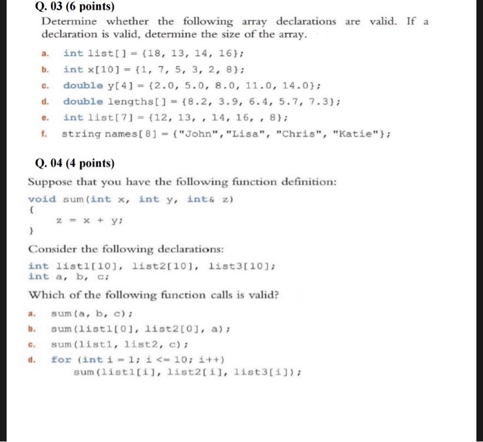 Solved Q 01 6 Points Determine Whether The Following