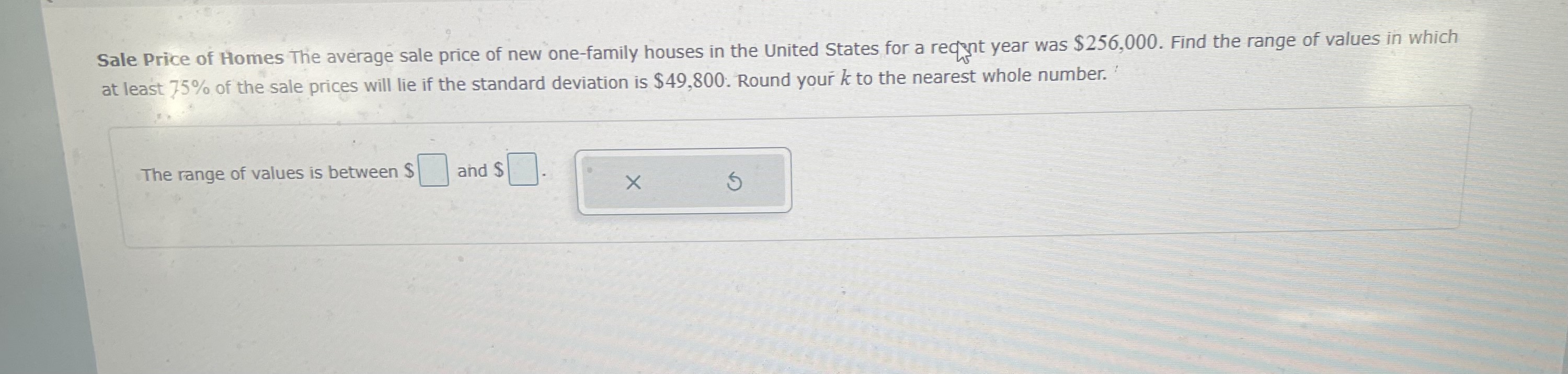 Solved Sale Price of Homes The average sale price of new | Chegg.com