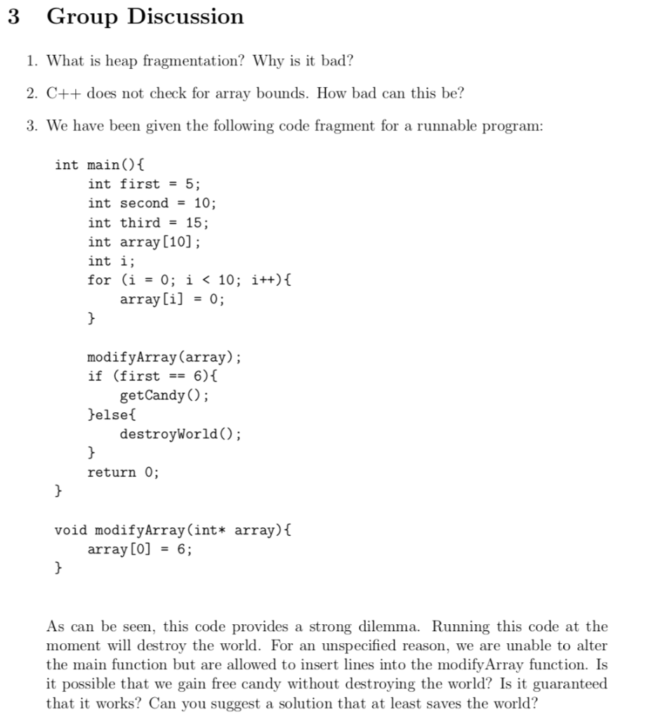 Solved 3 Group Discussion 1 What Is Heap Fragmentation Why