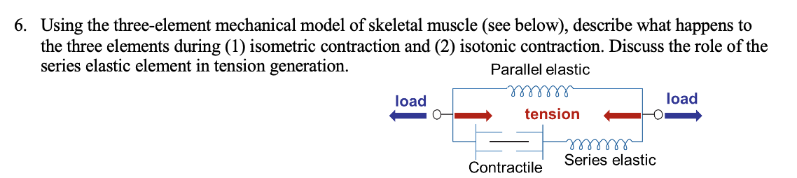 Solved 6. Using the three-element mechanical model of | Chegg.com