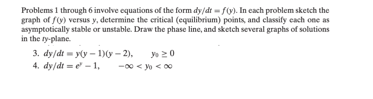 Solved Problems 1 through 6 involve equations of the form | Chegg.com