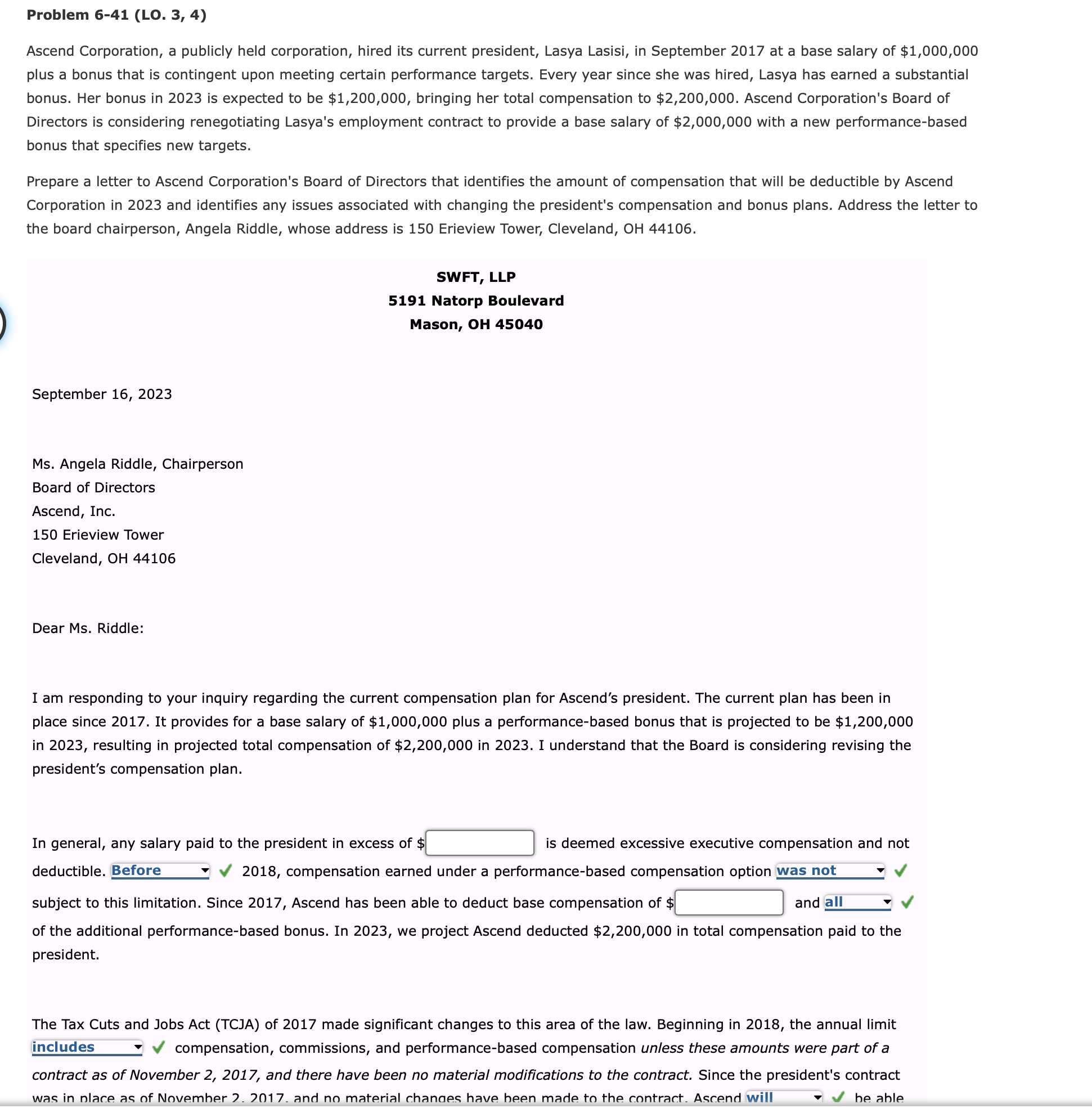 Solved Problem 6-41 (LO. 3, 4)Ascend Corporation, a publicly | Chegg.com
