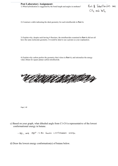 Post Laboratory Assignment: 1) Whe hytridixion is | Chegg.com