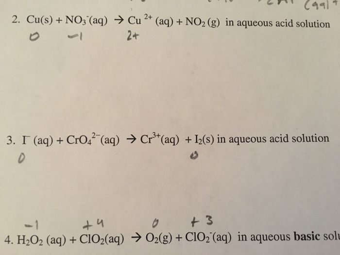 Solved 2, Cu(s) + NO3(aq) → Cu 2+ (aq) + NO2 (g) in aqueous | Chegg.com