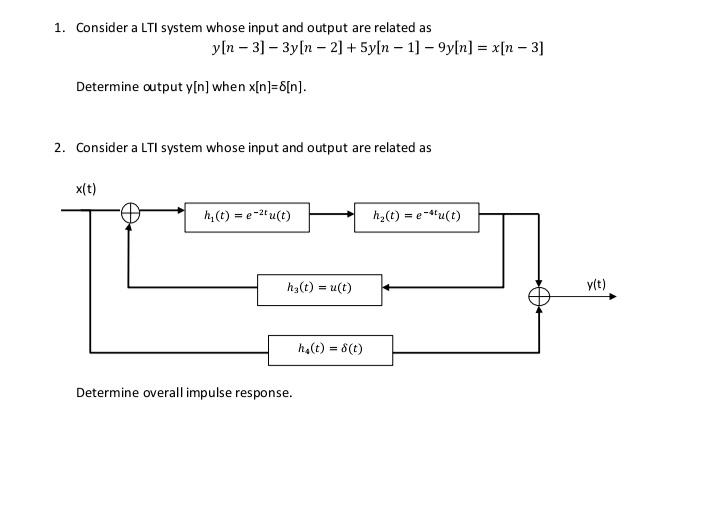Solved 1. Consider a LTI system whose input and output are | Chegg.com
