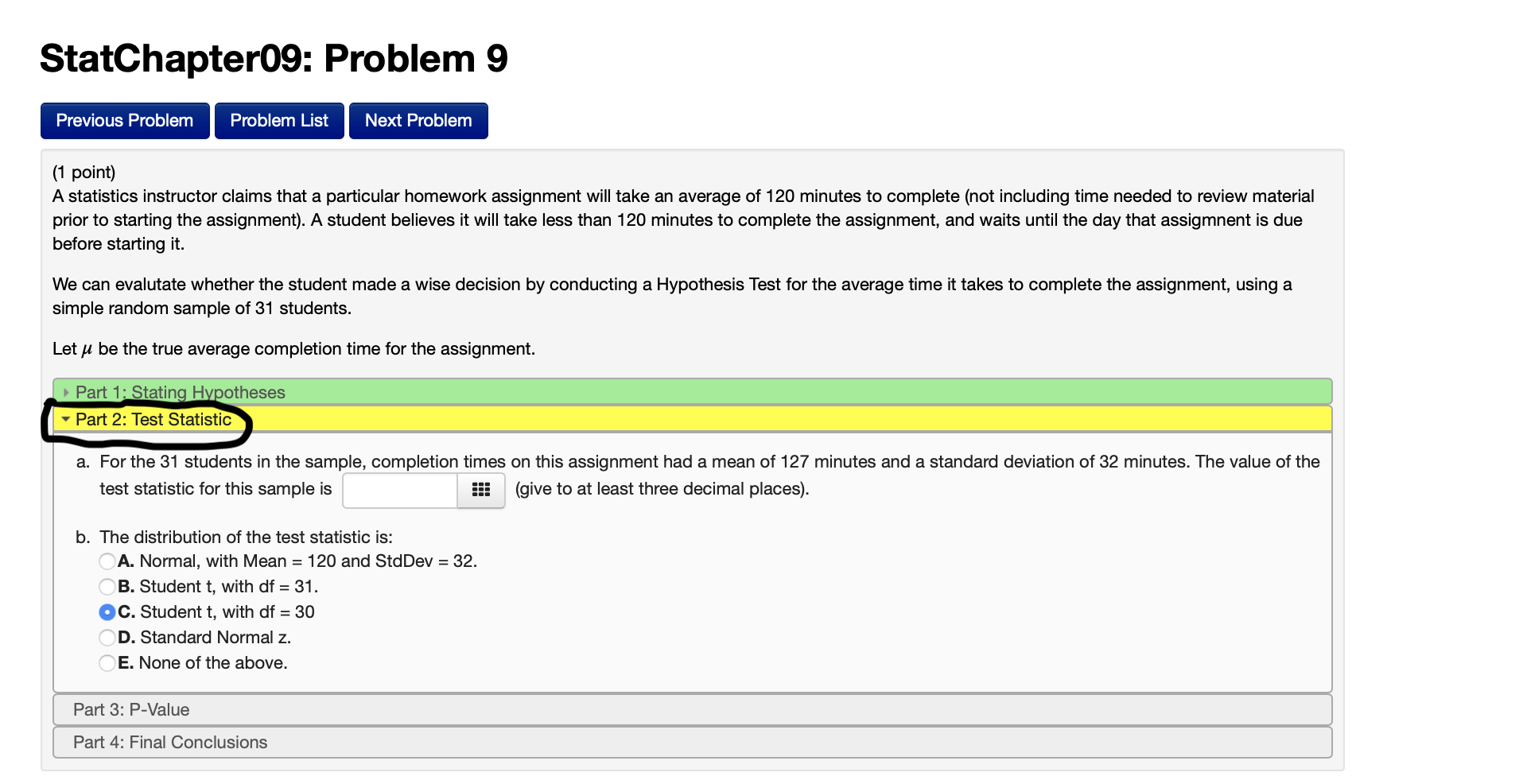 Solved StatChapter09: Problem 8 Previous Problem Problem | Chegg.com
