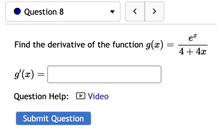 Solved Question 8Find the derivative of the function | Chegg.com