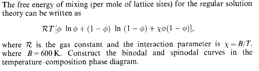 Solved The free energy of mixing (per mole of lattice sites) | Chegg.com