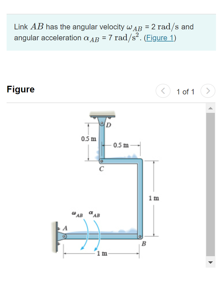 Solved Link ABAB has the angular velocity ωABωABomega_AB = 2 | Chegg.com
