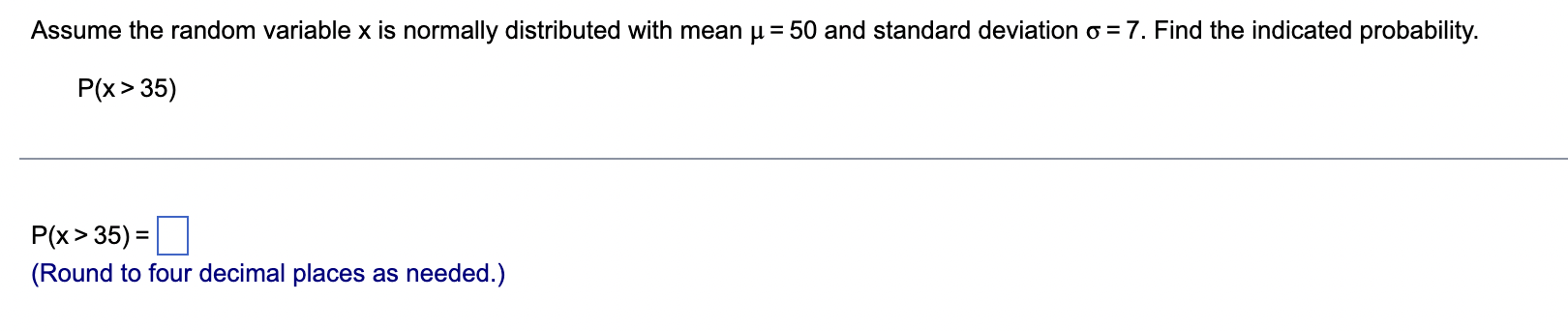 Solved Assume the random variable x is normally distributed | Chegg.com